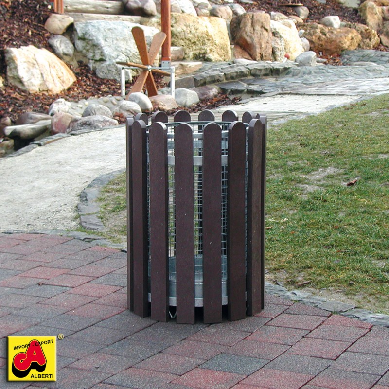 Cestino rifiuti Collec d48x66 70 l.marrone con cestello metallopvc ...