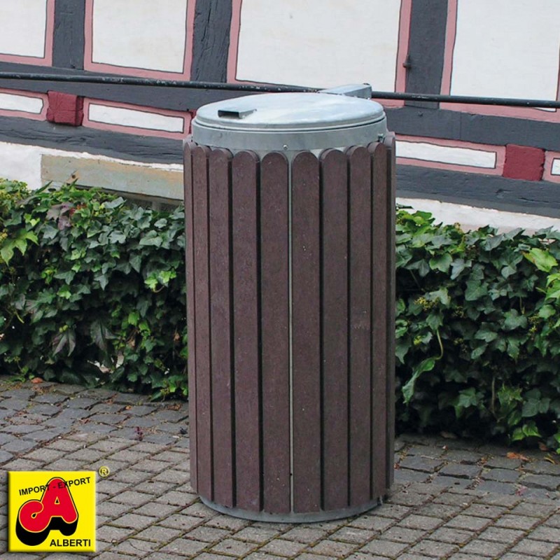 Cestino rifiuti Stora d52x100 130 l.marrone con cestello metallpvc ...